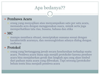 Tips sukses menjadi mc | PPTX
