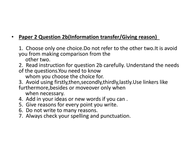 Tips to answer english paper 2 | PPT