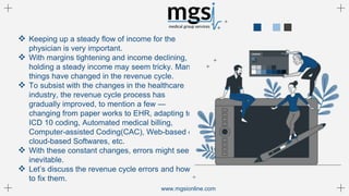 Tips to avoid revenue cycle management errors | PPT