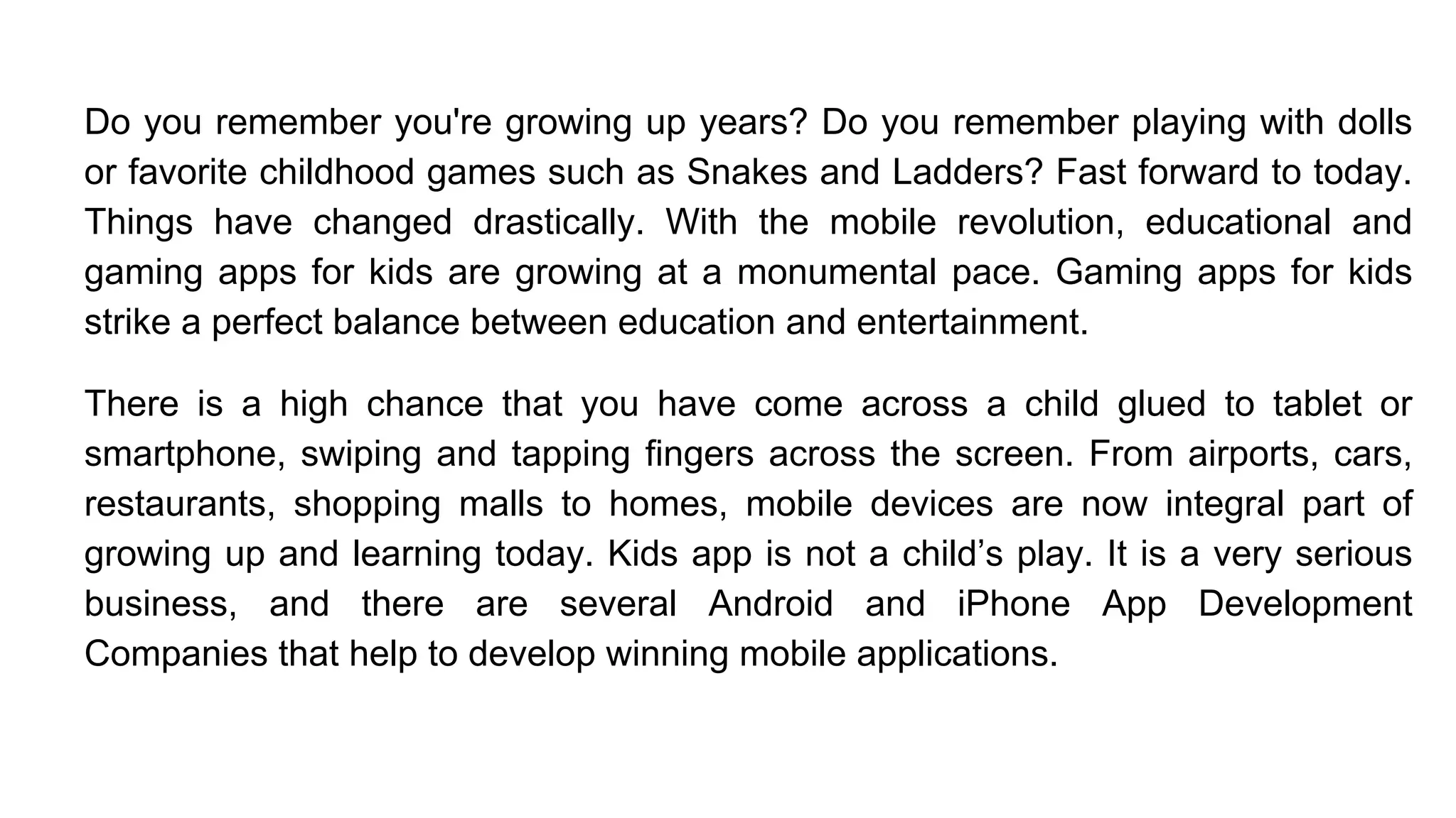 Tips to build mobile application for kids | PDF