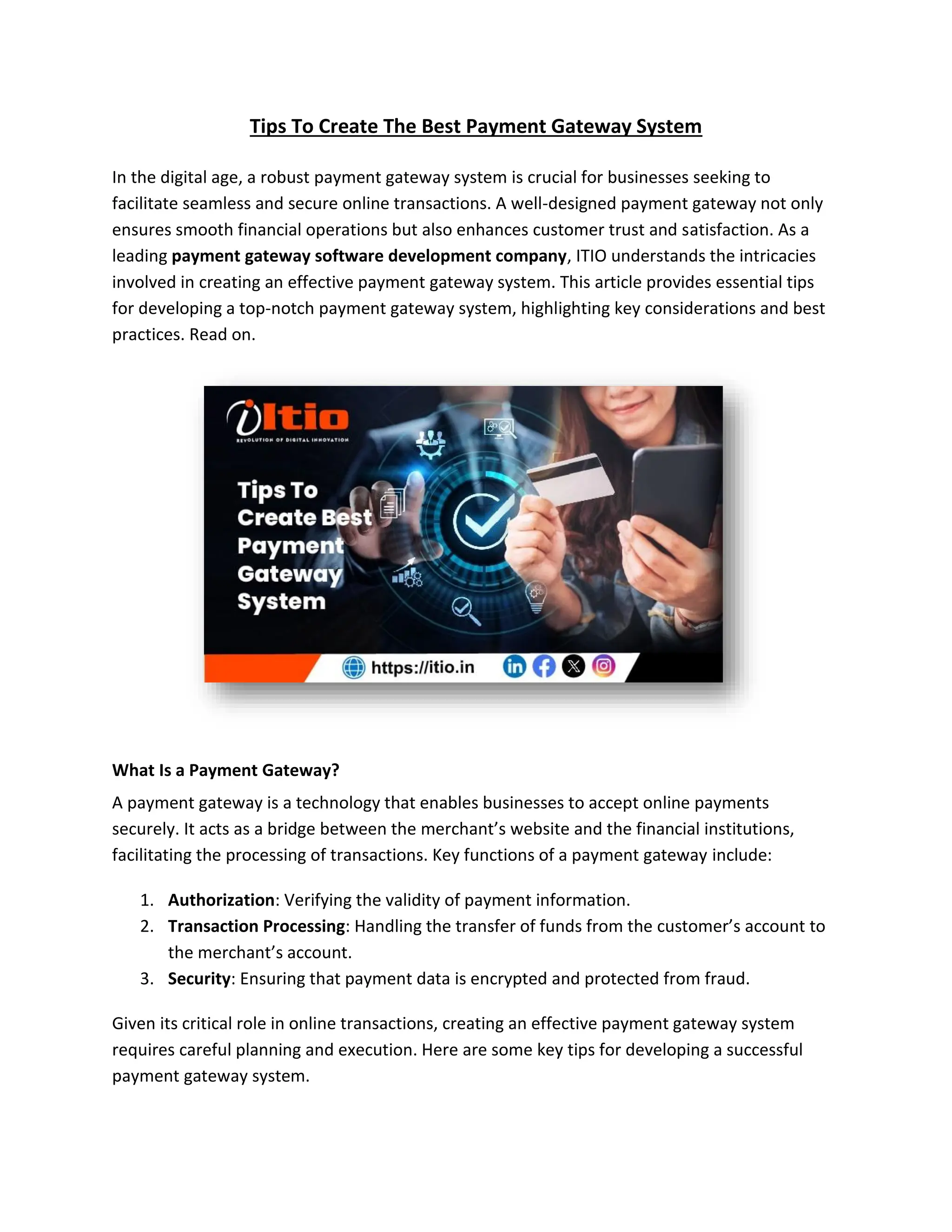 Tips To Create The Best Payment Gateway System | PDF | Internet | Computing