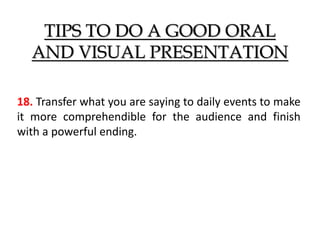 Tips to do a good oral and visual | PPT