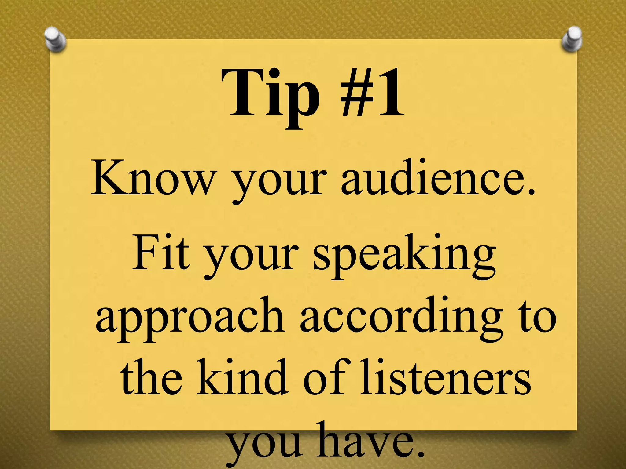 Tips to effective public speaking | PPT