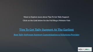 Tips To Get Tally Support At The Earliest. | PDF