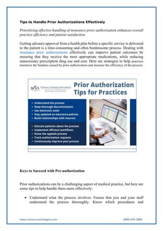 Tips to Handle Prior Authorizations Effectively | PDF