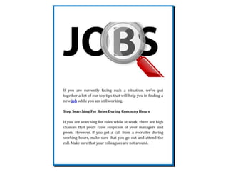 Tips to Hunt for a Job While You are Still Employed | PPT