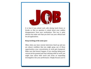 Tips to Hunt for a Job While You are Still Employed | PPT