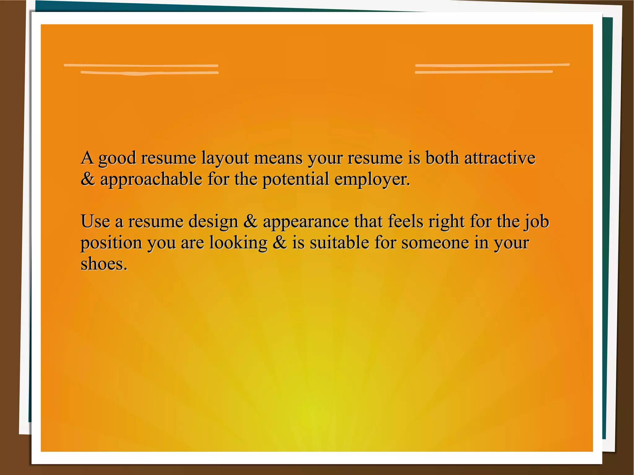 Tips to improve design & presentation of your resume | PPT