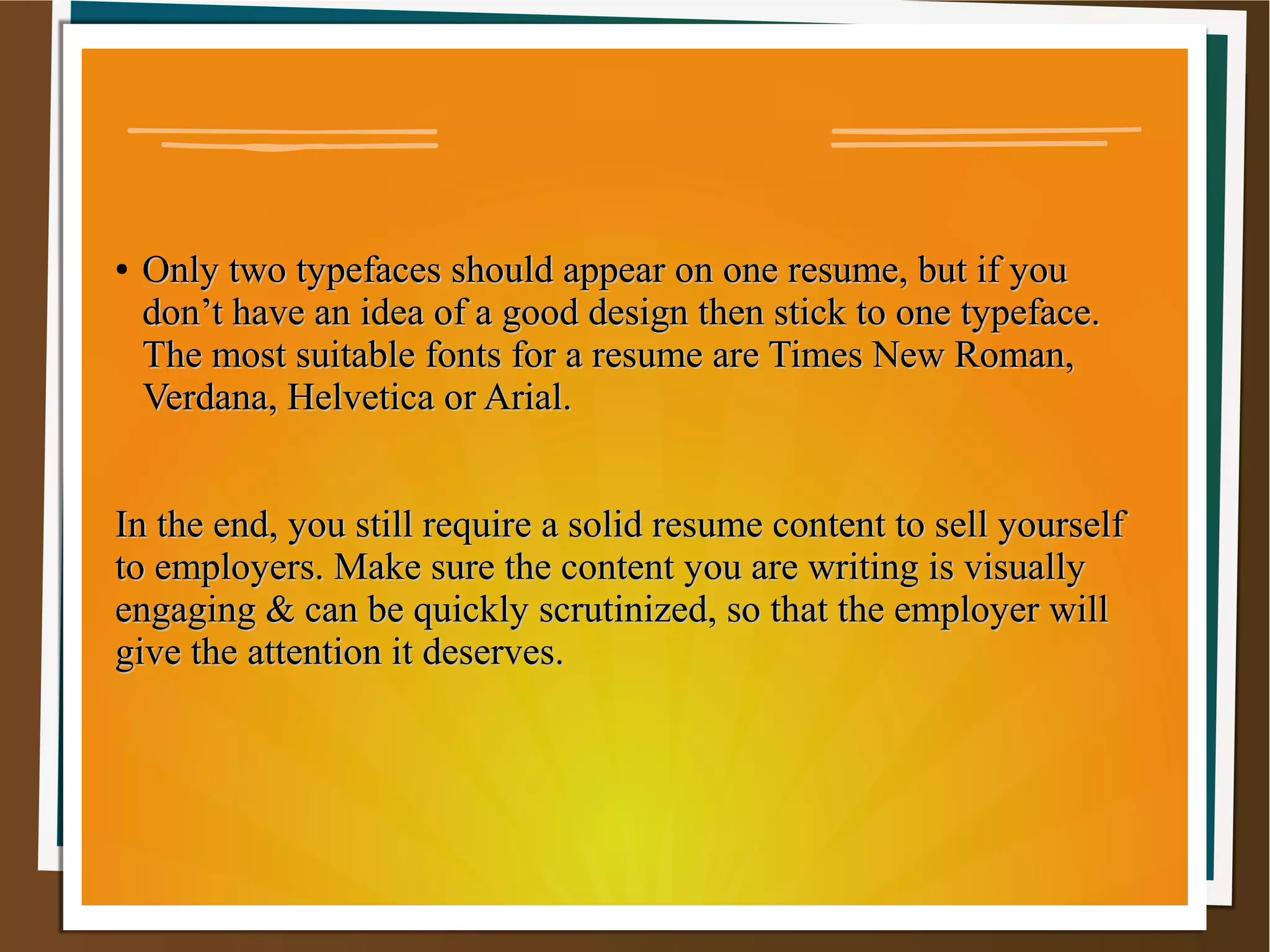 Tips to improve design & presentation of your resume | PPT