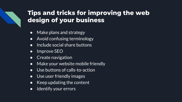 Tips to improve your web design | PPT