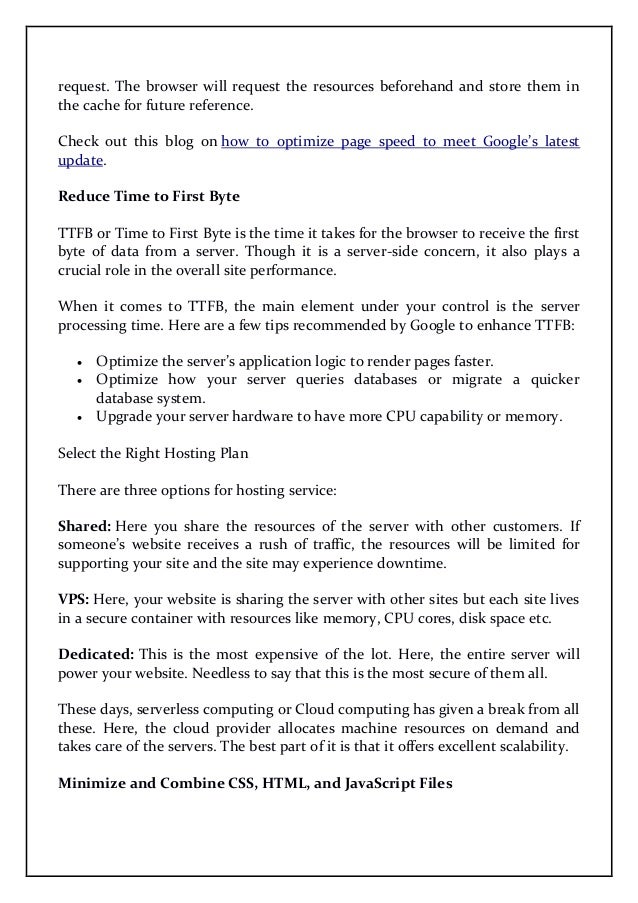 Tips to improve your website performance | PDF