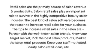 Tips to Increase Retail Sales in the Salon | PPTX