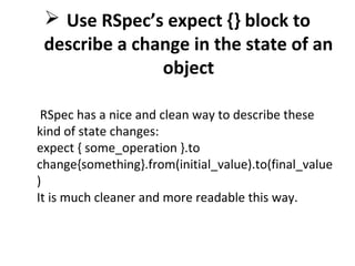 Tips to make your rspec specs awesome | PPT