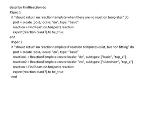 Tips to make your rspec specs awesome | PPT