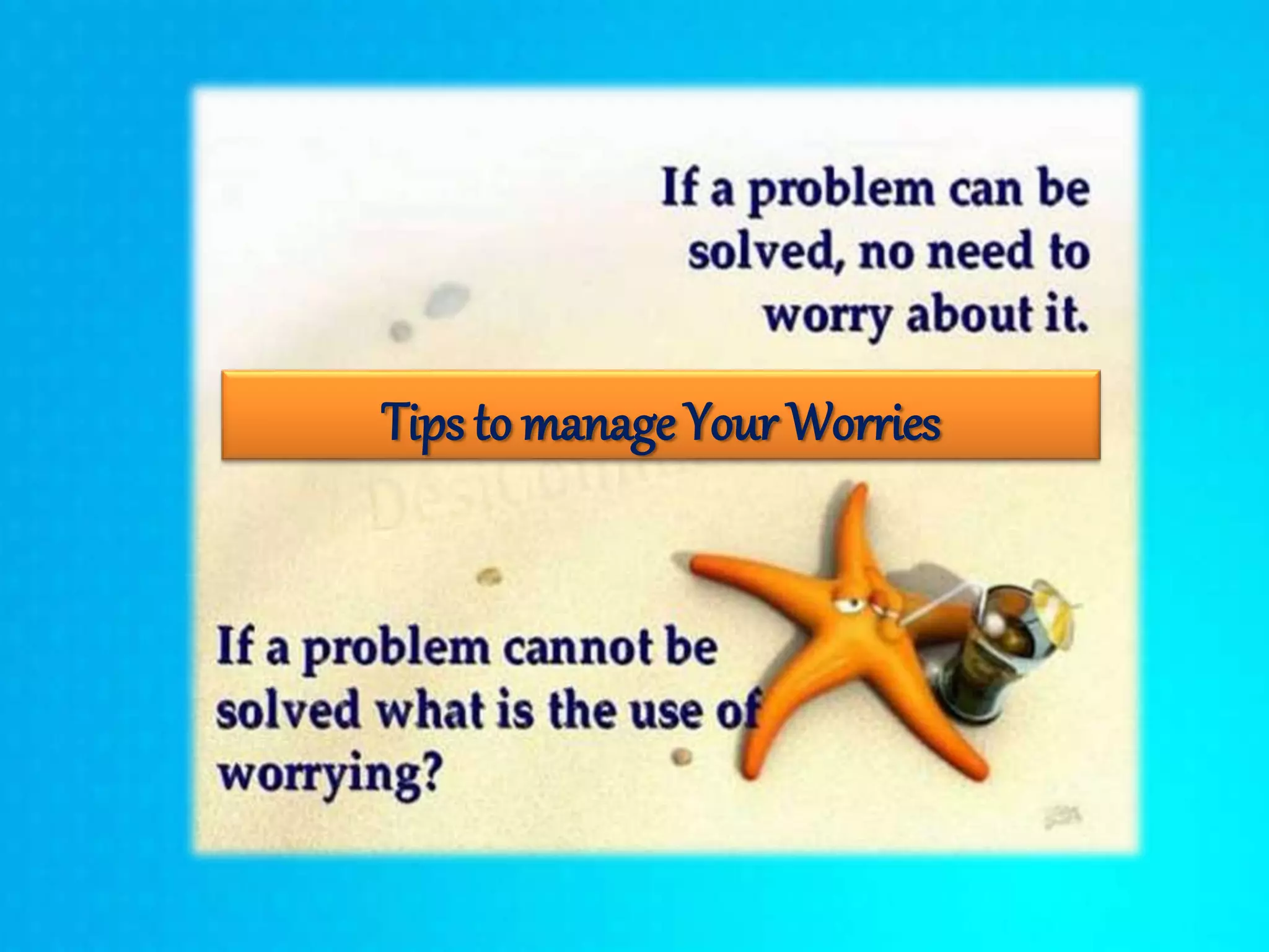 Tips to Manage Worries | PPTX