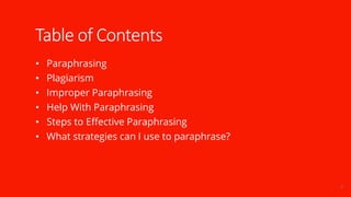 Tips To Paraphrase to Avoid Plagiarism | PPT
