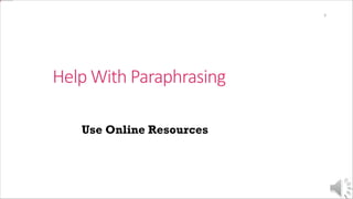 Tips To Paraphrase to Avoid Plagiarism | PPT