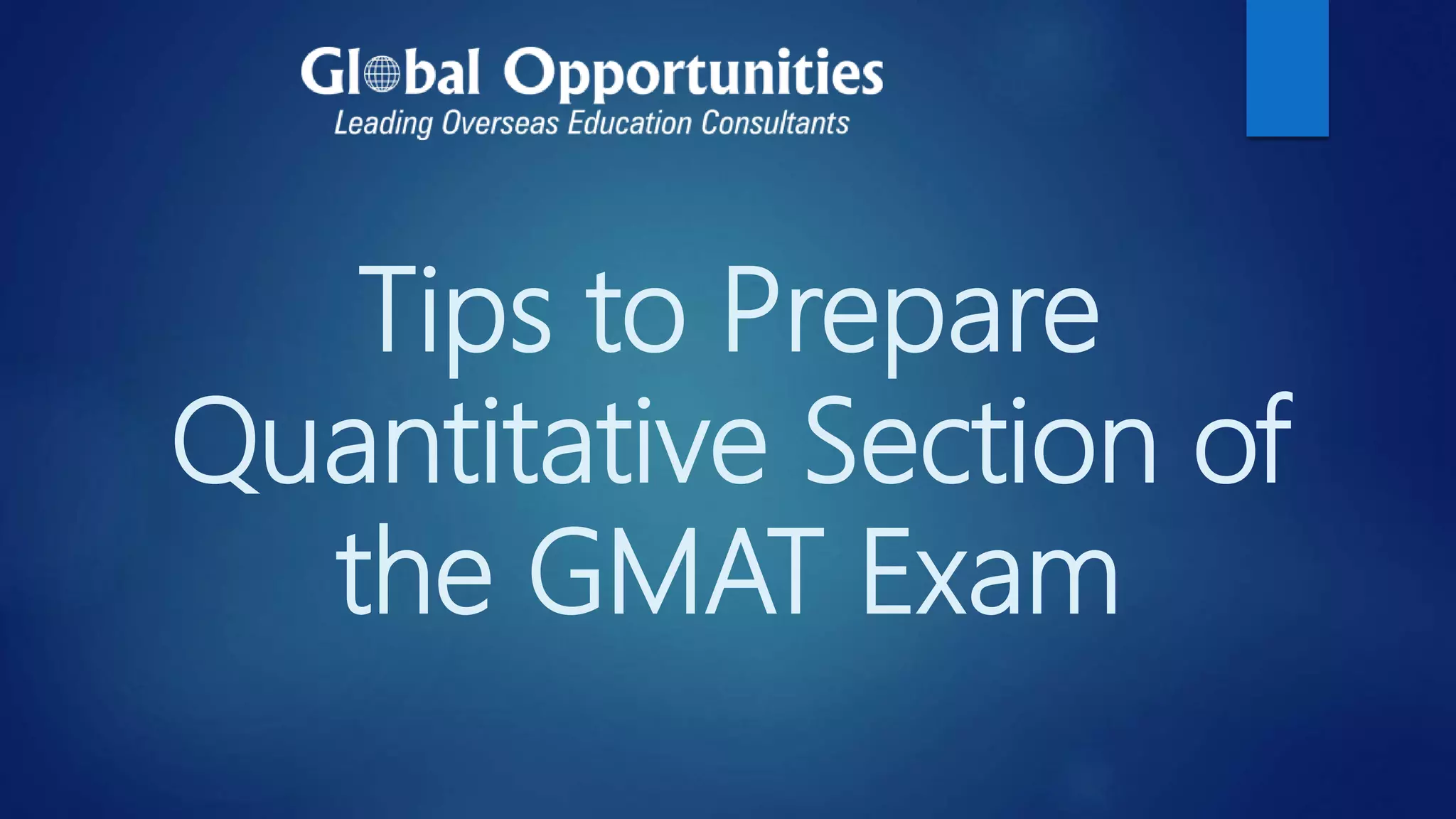 Tips to prepare quantitative section of the gmat exam | PPTX