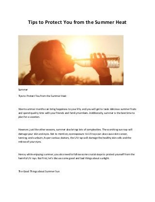 Tips to Protect You from the Summer Heat.pdf