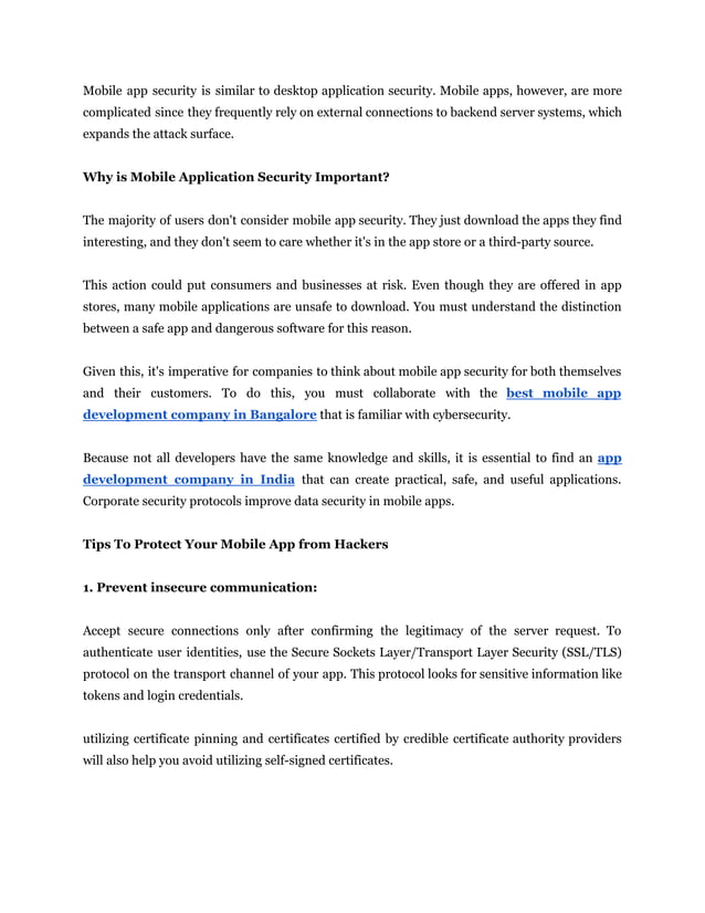 Tips To Protect Your Mobile App From Hackerspdf