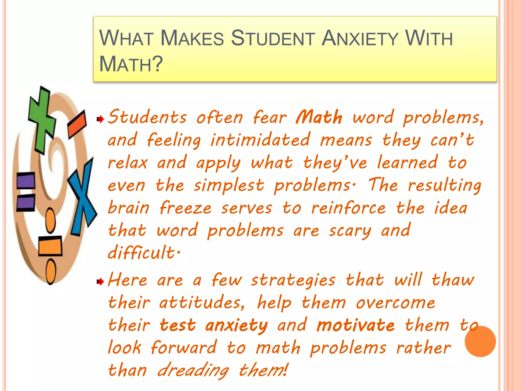 Tips to solve math phobia | PPTX