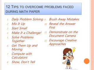 Tips to solve math phobia | PPTX