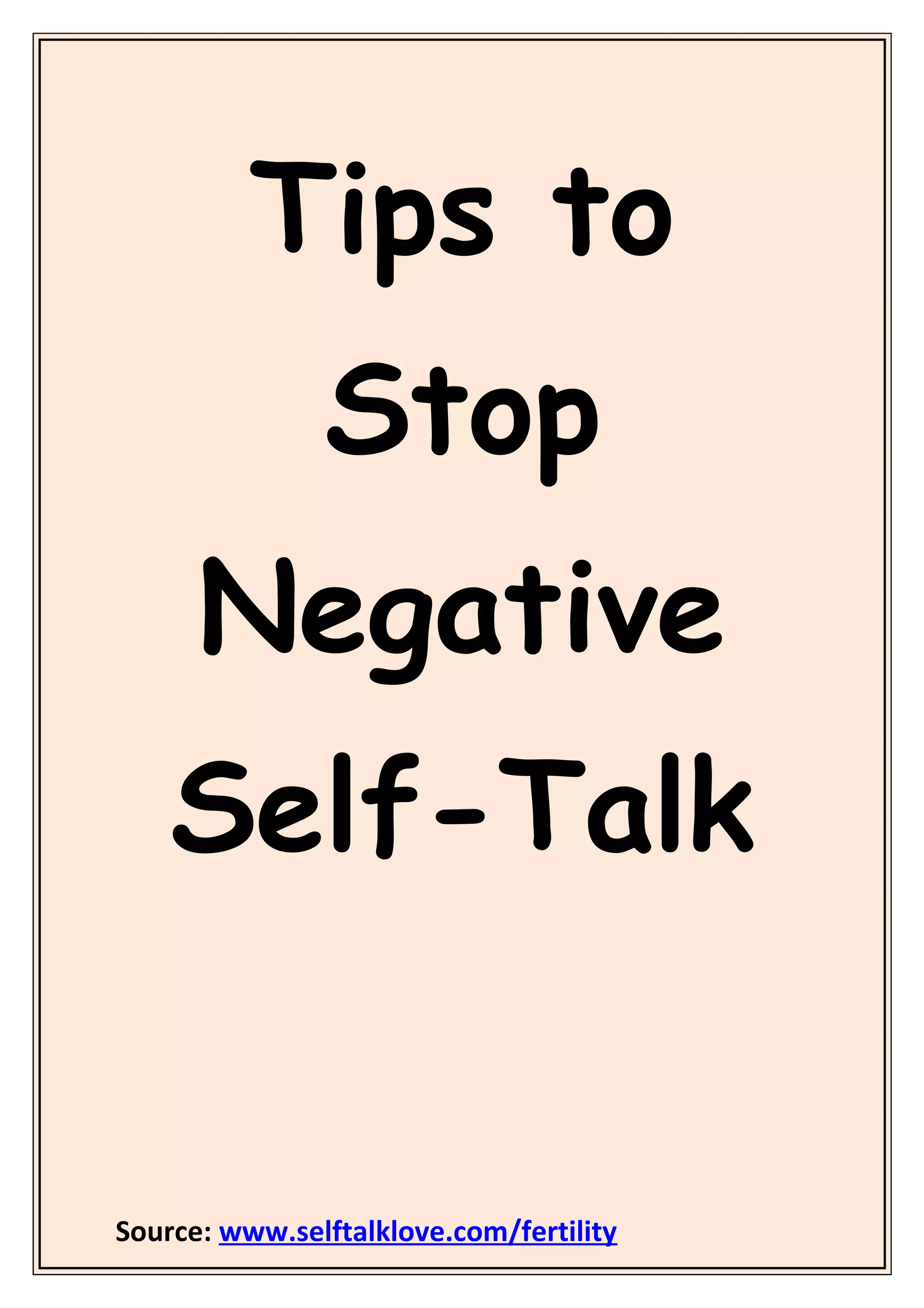 Tips to stop negative self | DOC
