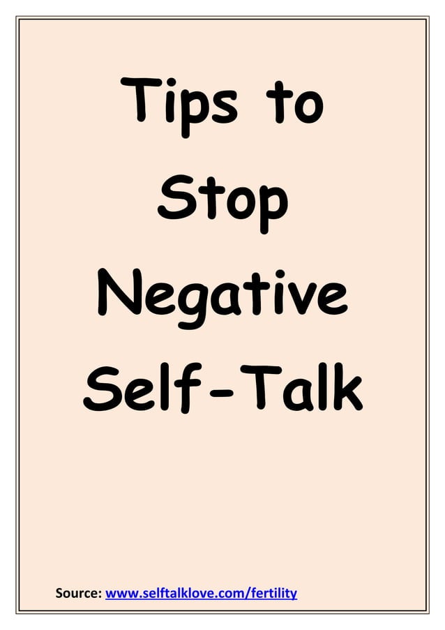 Tips to stop negative self | DOC | Mental Health | Diseases and Conditions