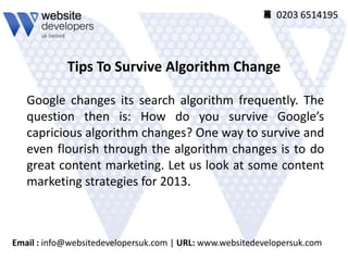 Tips to survive algorithm change | PPT