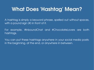 Tips To Use Hashtags On Social Media PPT