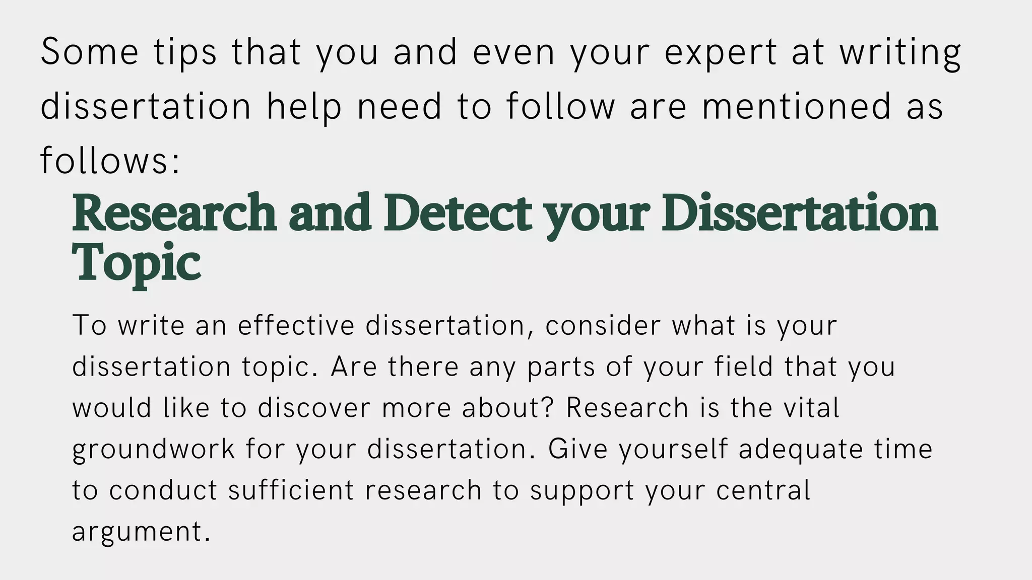 Tips to Write an Effective Dissertation | PDF