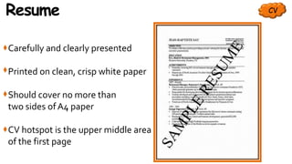 Tips to write a successful CV | PPTX