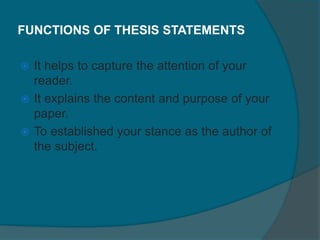 Tips to write a thesis statement | PPTX | Education