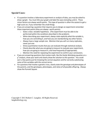 Tips to writing an ap biology exam | DOCX