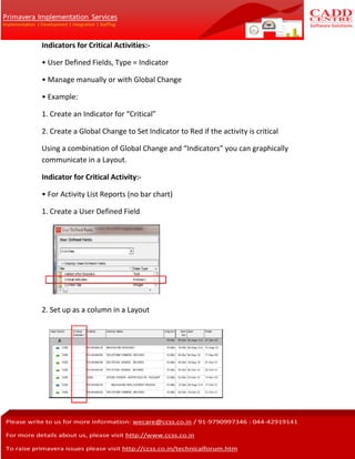 Oracle Primavera P6 PRO R8 Tips & tricks | PDF
