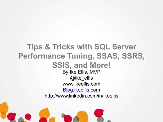 SQL Server Tips & Tricks | PPTX | Web Development | Internet