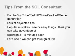 SQL Server Tips & Tricks | PPTX