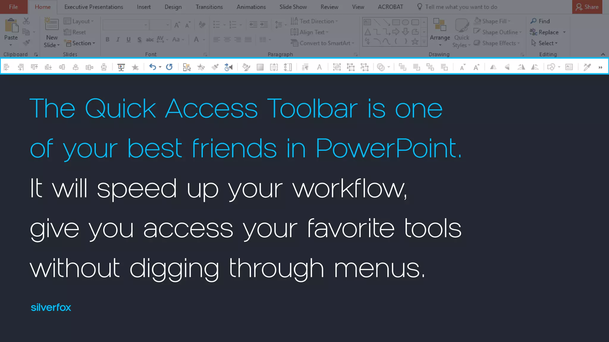 PowerPoint Quick Access Toolbar | PPTX