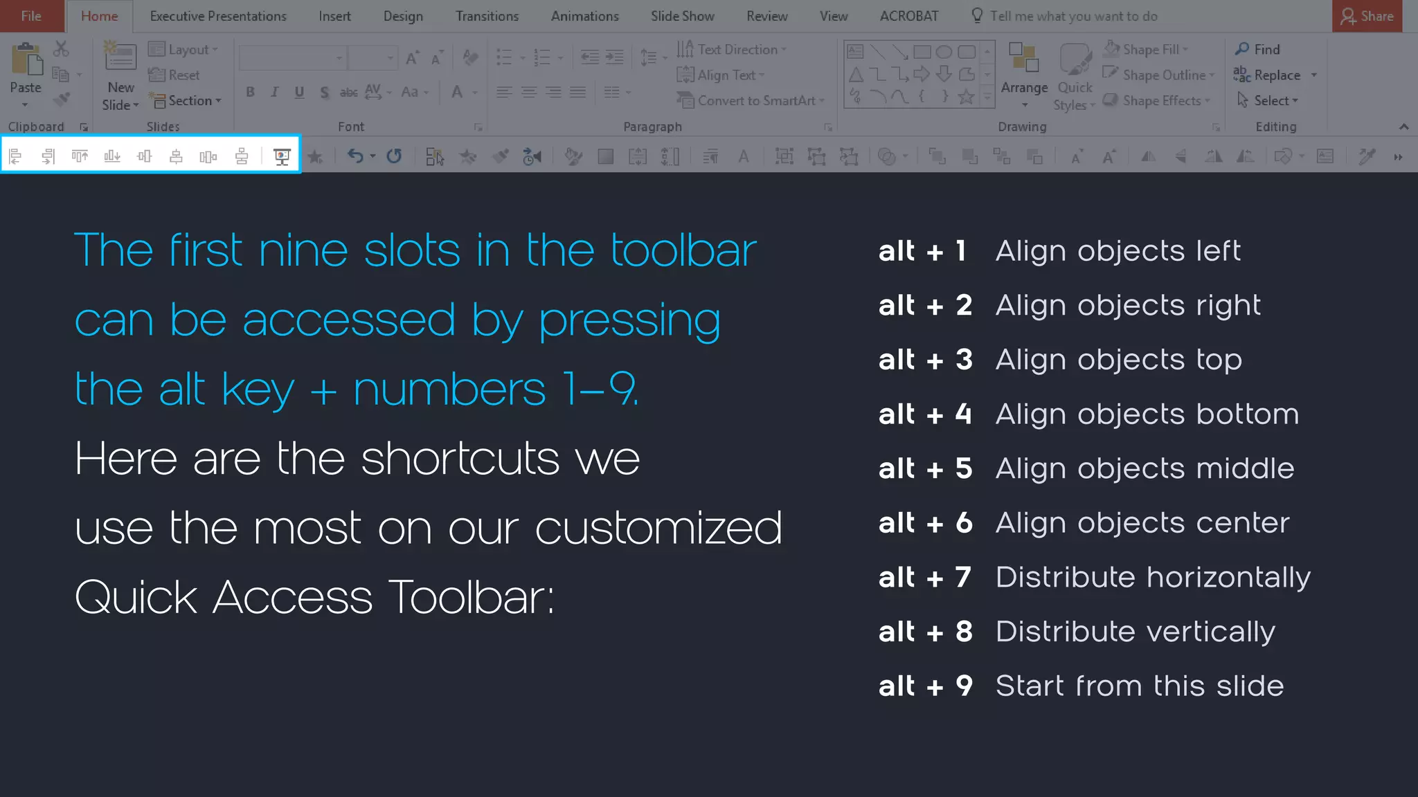 PowerPoint Quick Access Toolbar | PPTX