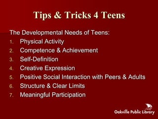 Tips & Tricks 4 Teens | PDF | Parenting Teens | Parenting