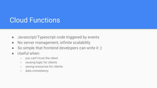 Tips & tricks for Firebase storage and Firebase functions | PPTX