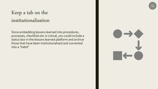 Tips & Tricks for Your Lessons Learned Program | PPTX
