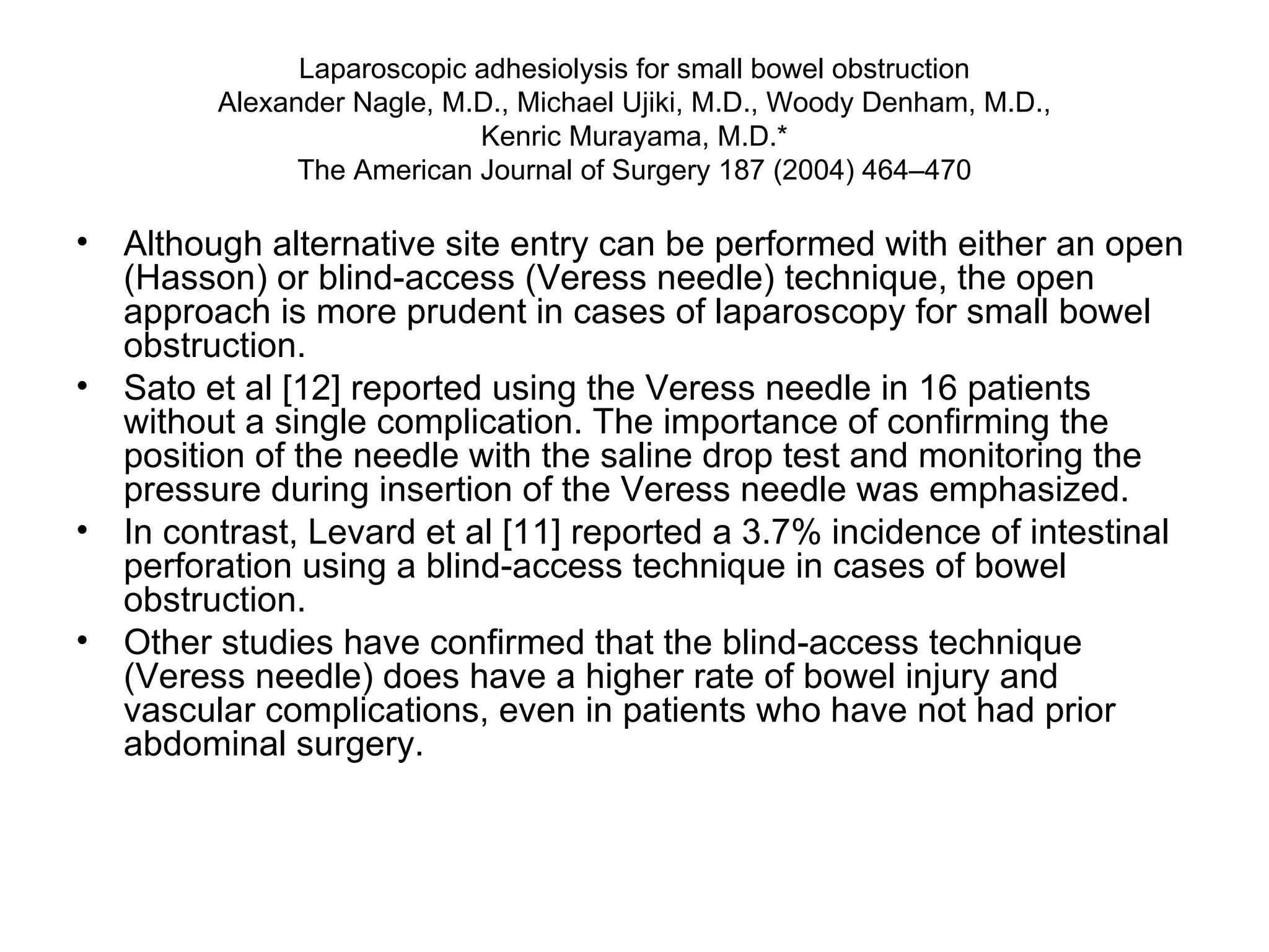 Tips & Tricks in Laparoscopic Adhesiolysis | PPT
