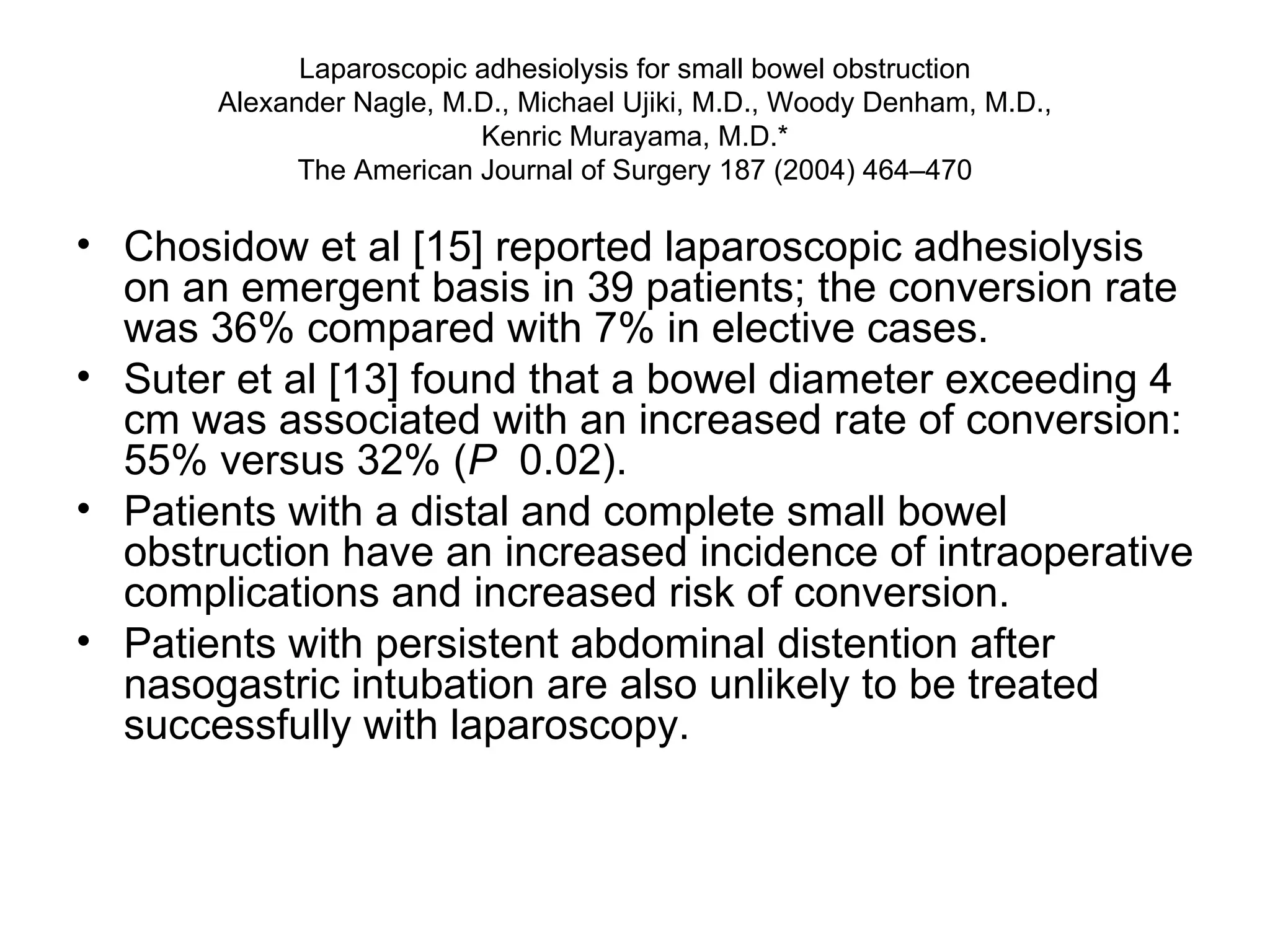 Tips & Tricks in Laparoscopic Adhesiolysis | PPT