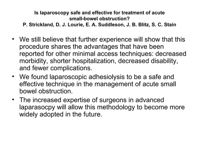 Tips & Tricks in Laparoscopic Adhesiolysis | PPT