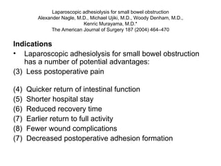 Tips & Tricks in Laparoscopic Adhesiolysis | PPT