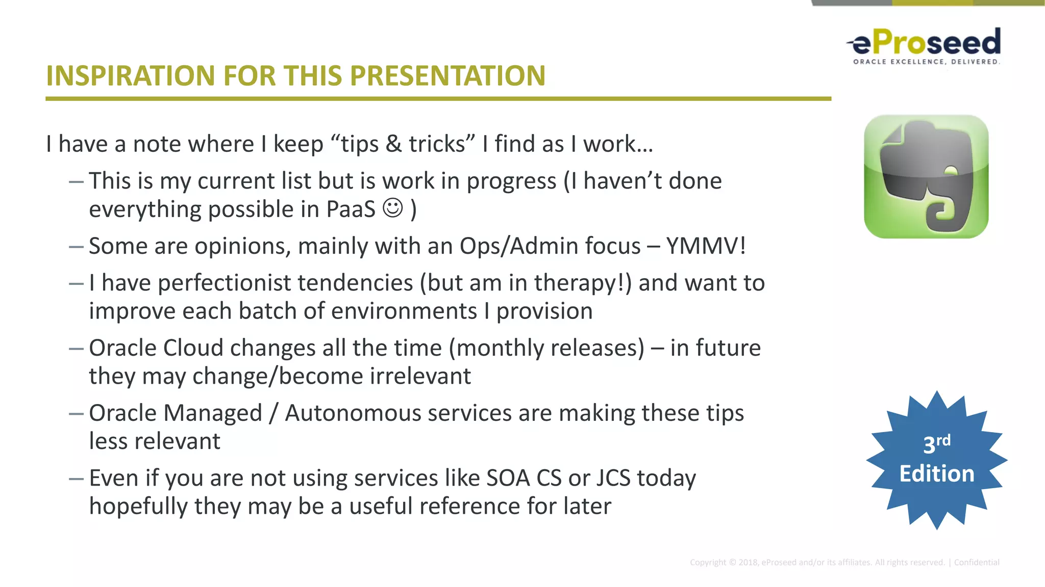 Tips & Tricks for Oracle PaaS Admins | PPT