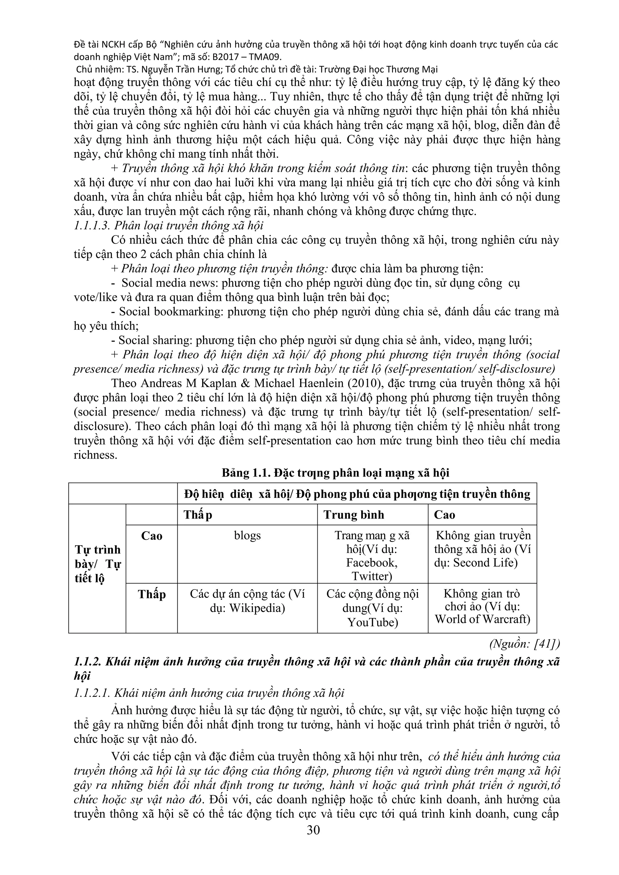 Nghiên cứu ảnh hưởng của truyền thông xã hội tới hoạt động kinh doanh trực tuyến của các doanh ...