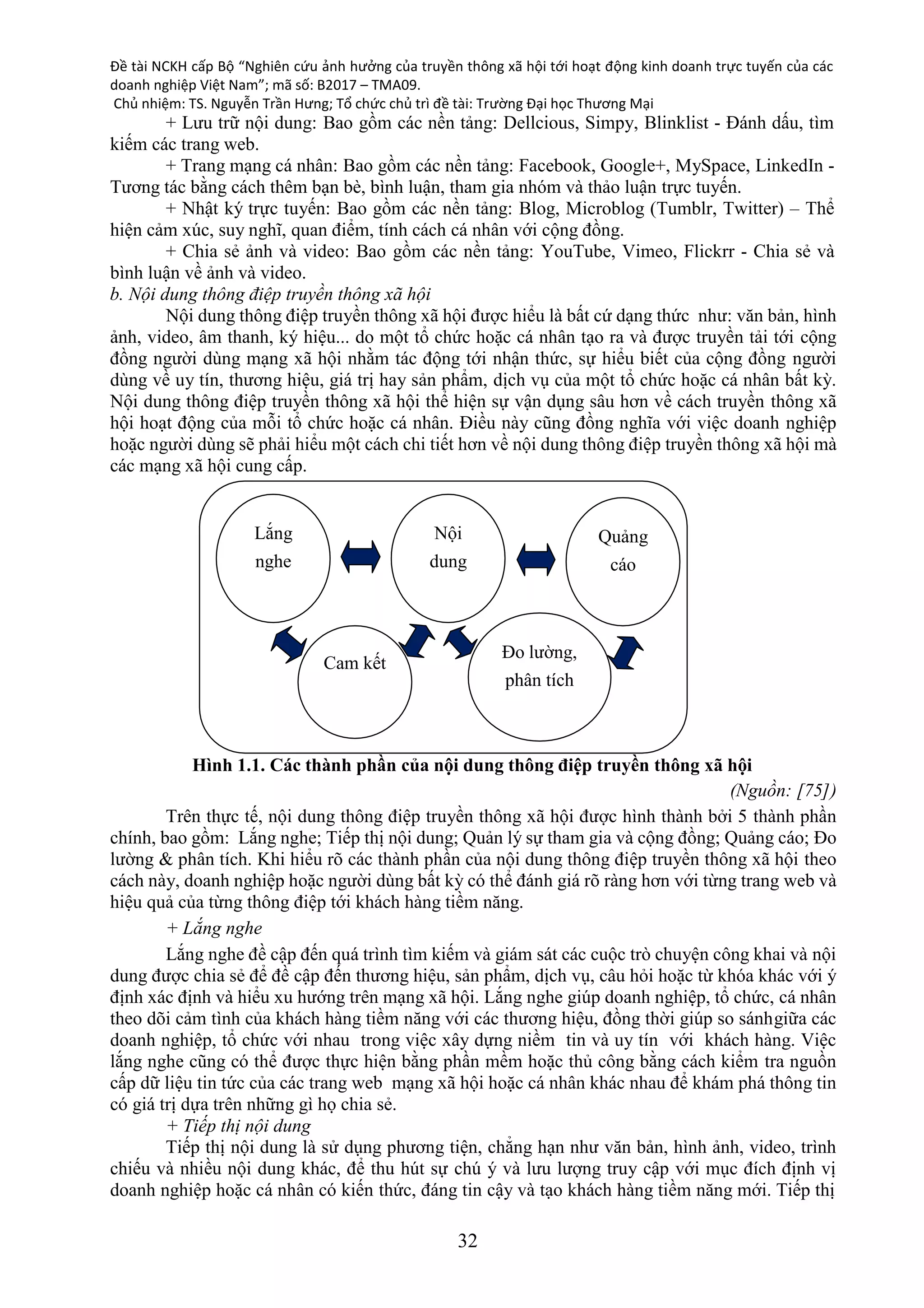 Nghiên cứu ảnh hưởng của truyền thông xã hội tới hoạt động kinh doanh trực tuyến của các doanh ...