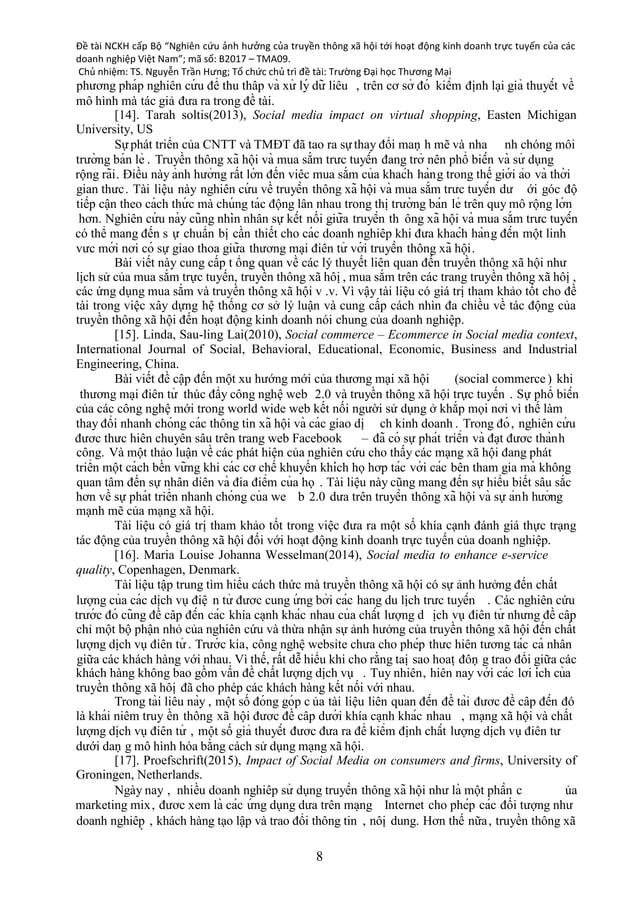 Nghiên cứu ảnh hưởng của truyền thông xã hội tới hoạt động kinh doanh trực tuyến của các doanh ...